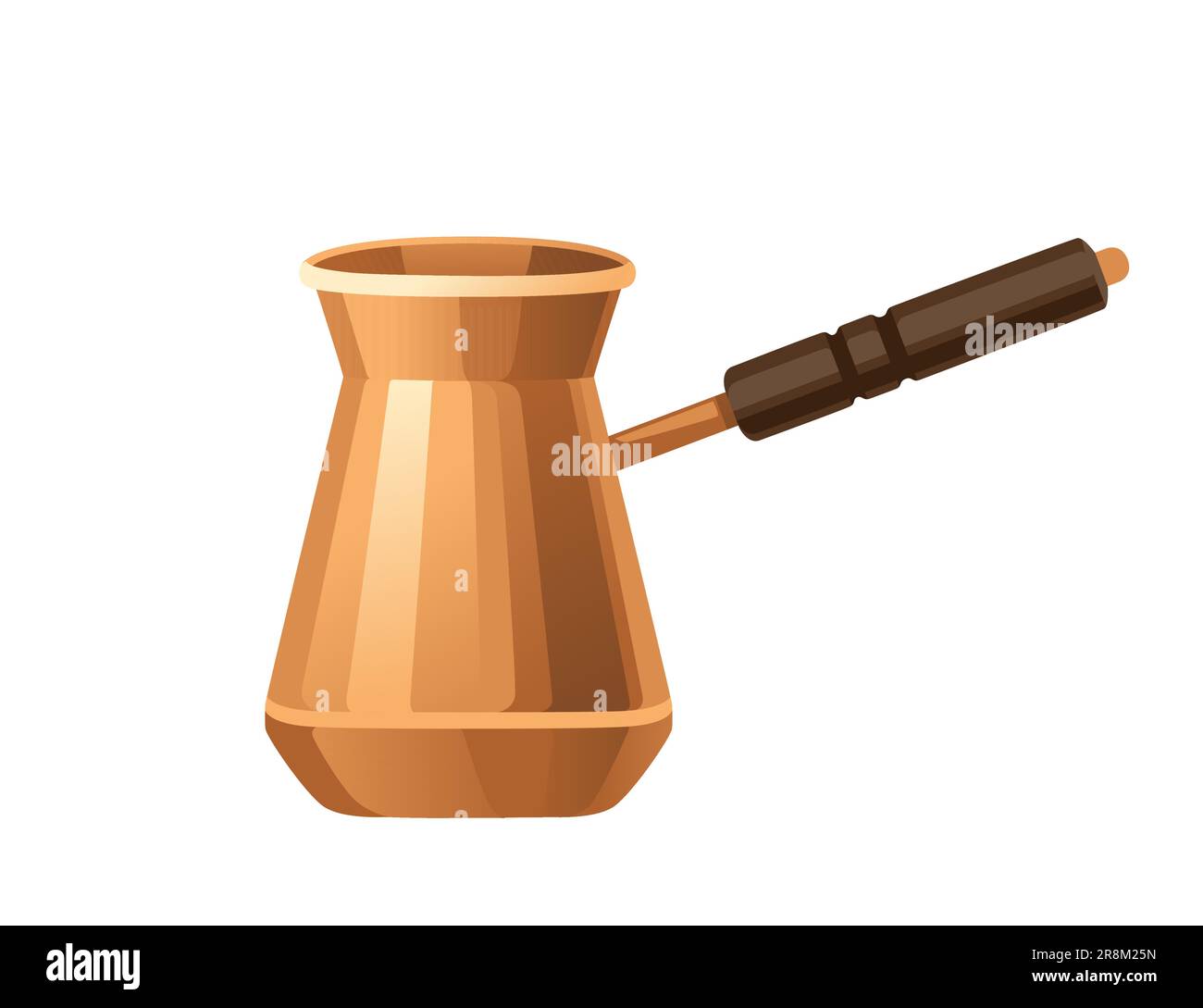 Bronze color coffee cezve vector illustration isolated on white ...