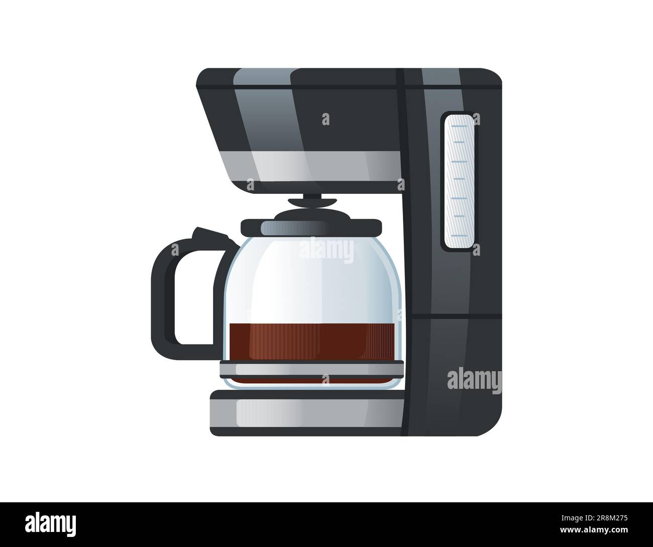 Classic style coffee maker machine with glass pot vector illustration ...