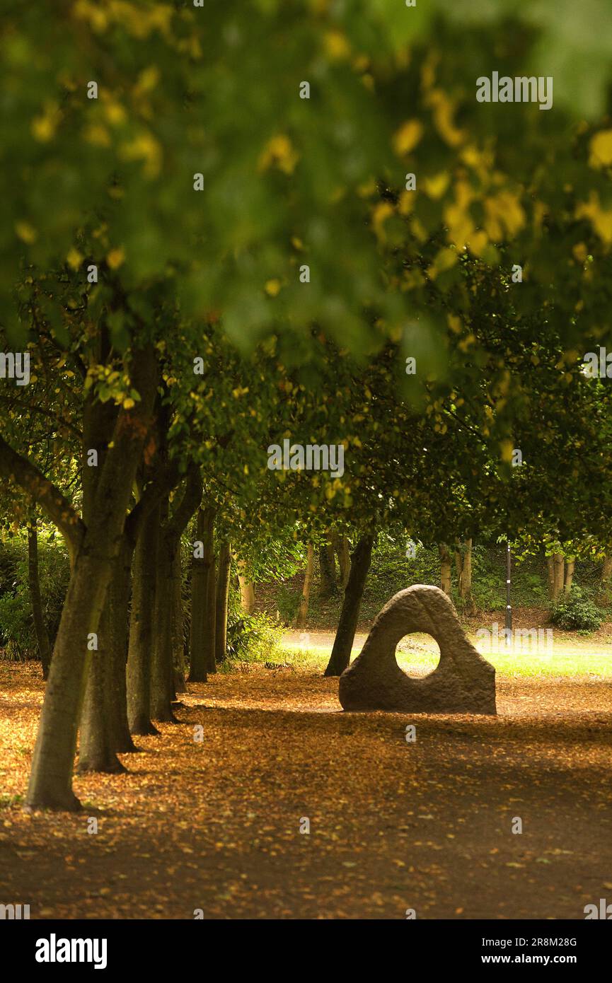 Tree lined avenue ending at the Seeing Stone, The Exhibition Park ...