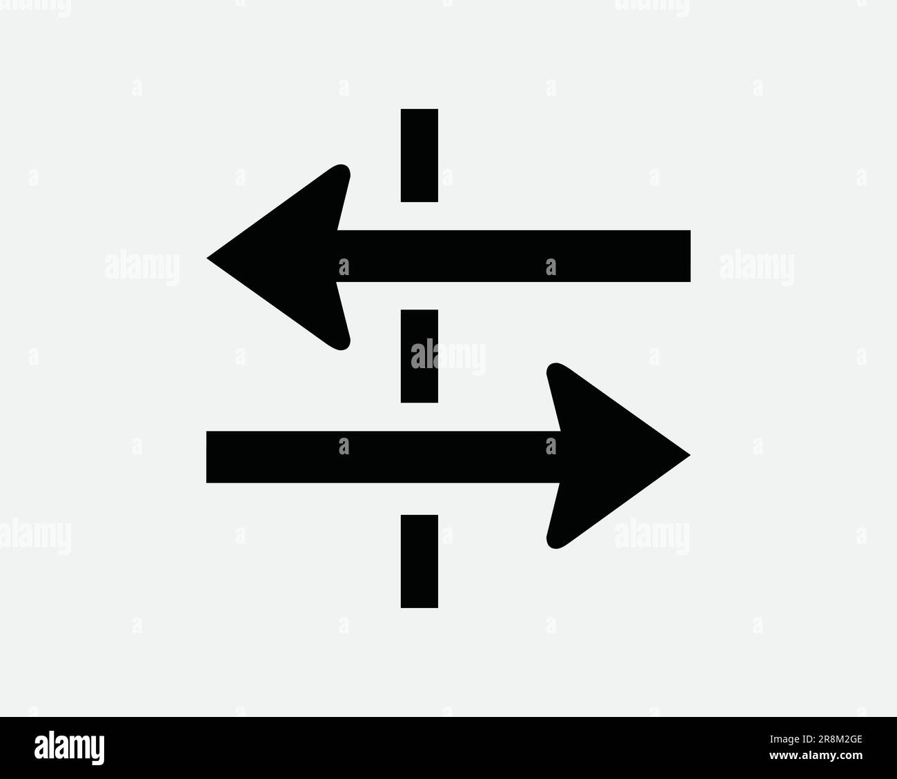 Cross Border Icon. Left Right Arrow Osmosis Membrane Filter Transfer ...