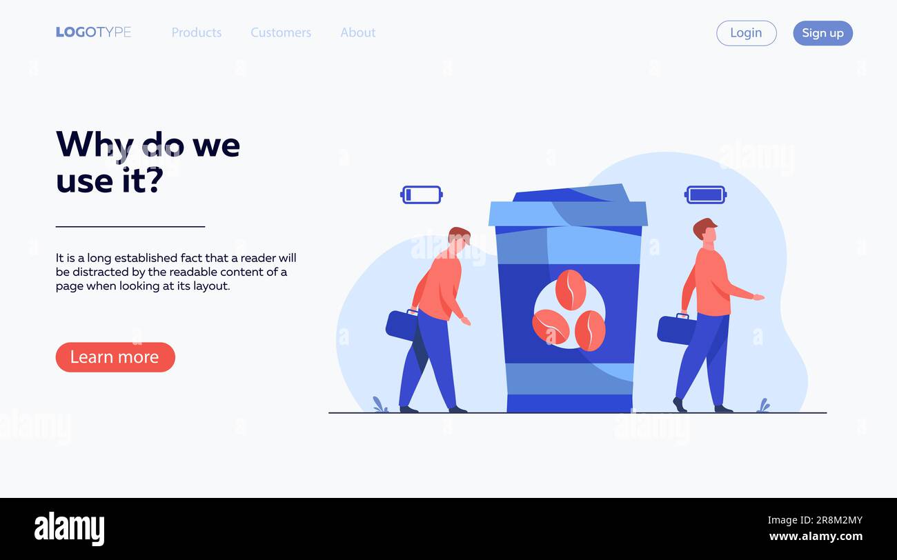 Tired manager cup coffee Stock Vector Images - Alamy