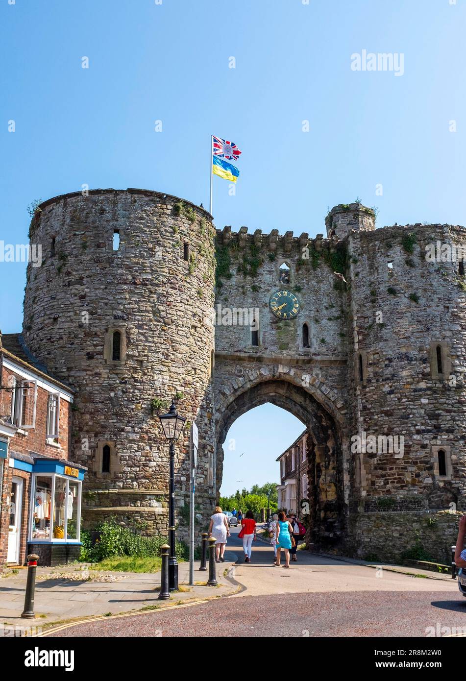 Rye East Sussex , England UK - Medieval Rye Castle wall entrance to ...