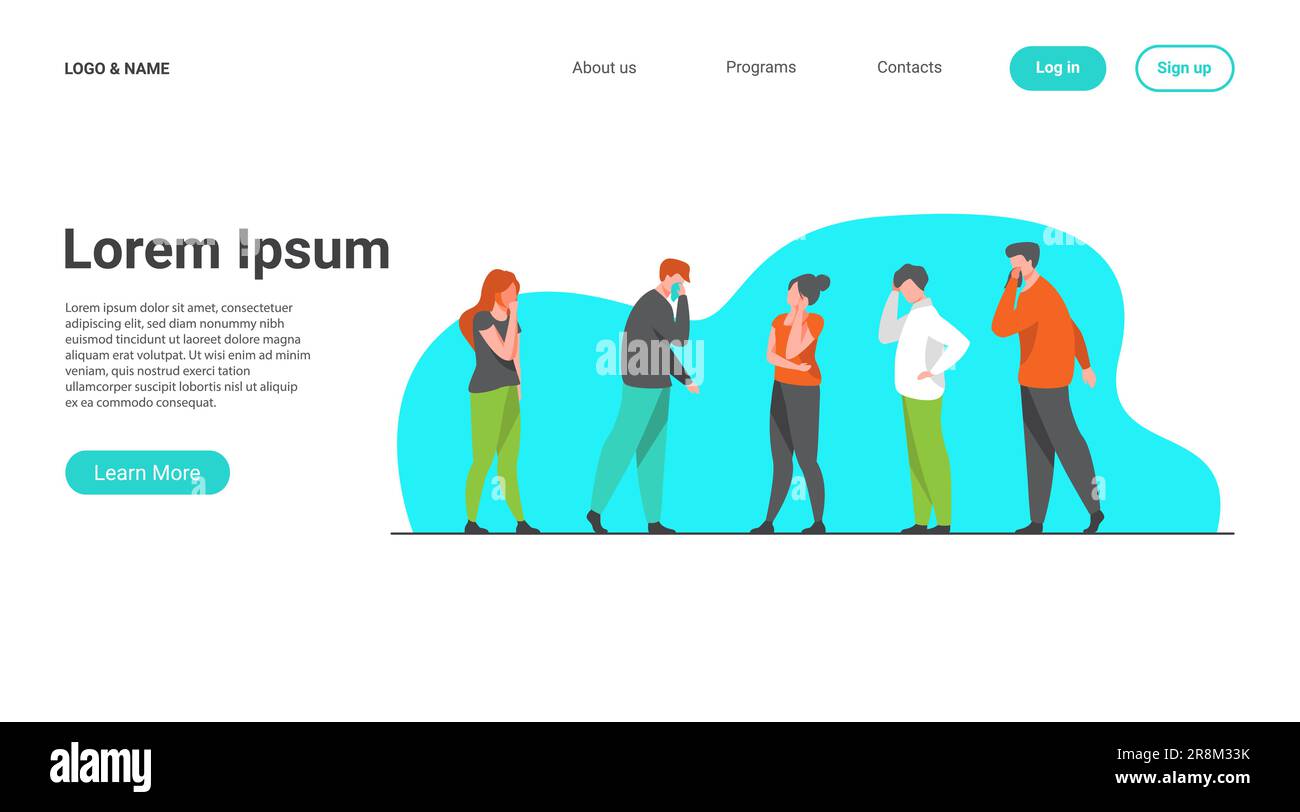 Group of sick people suffering from flu symptoms Stock Vector Image ...