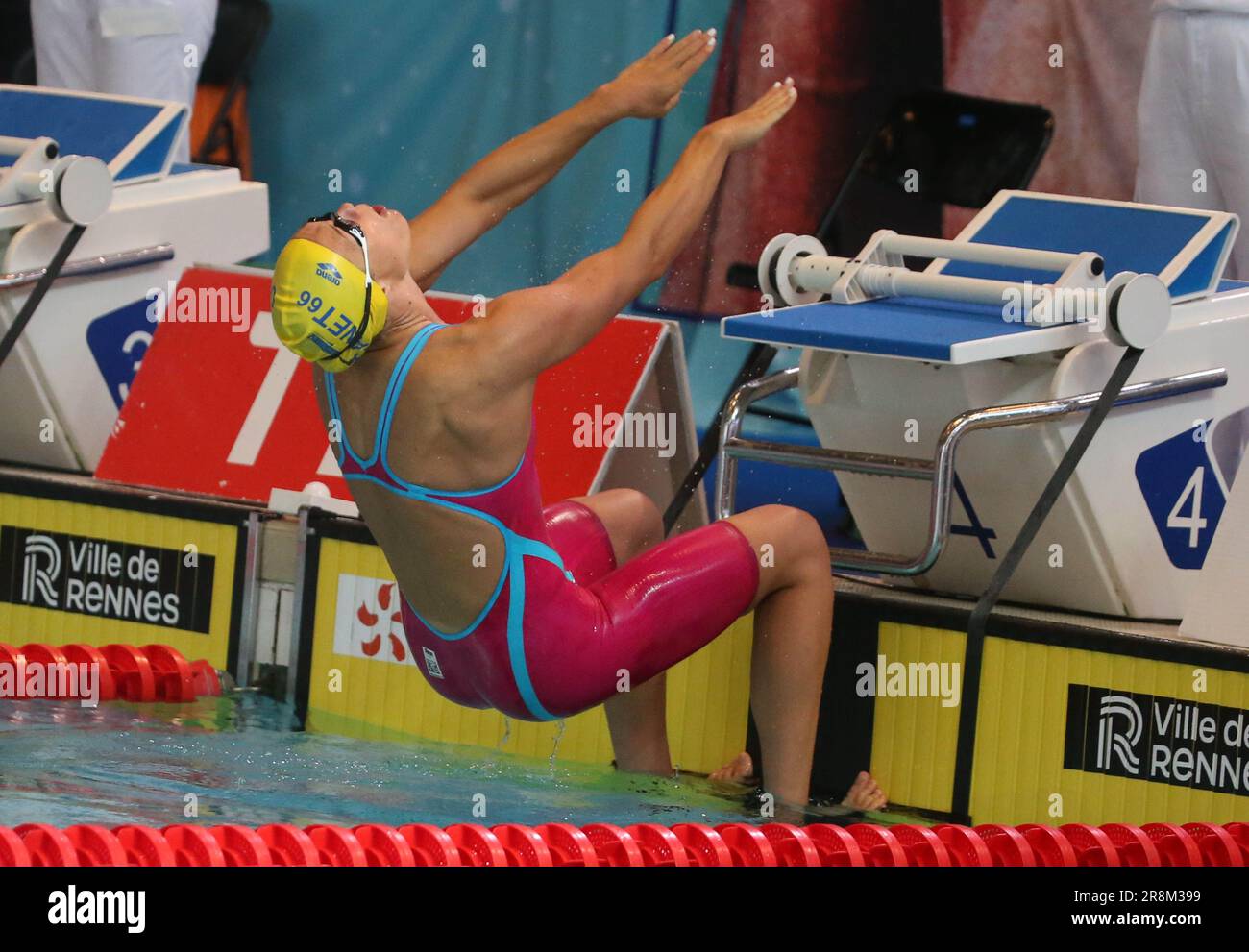Pauline Mahieu, Women Heat 50 M backstroke during the French Elite ...