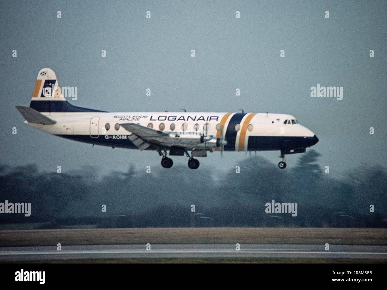 A Vickers Viscount belonging to Scottish Airline Loganair, but painted ...