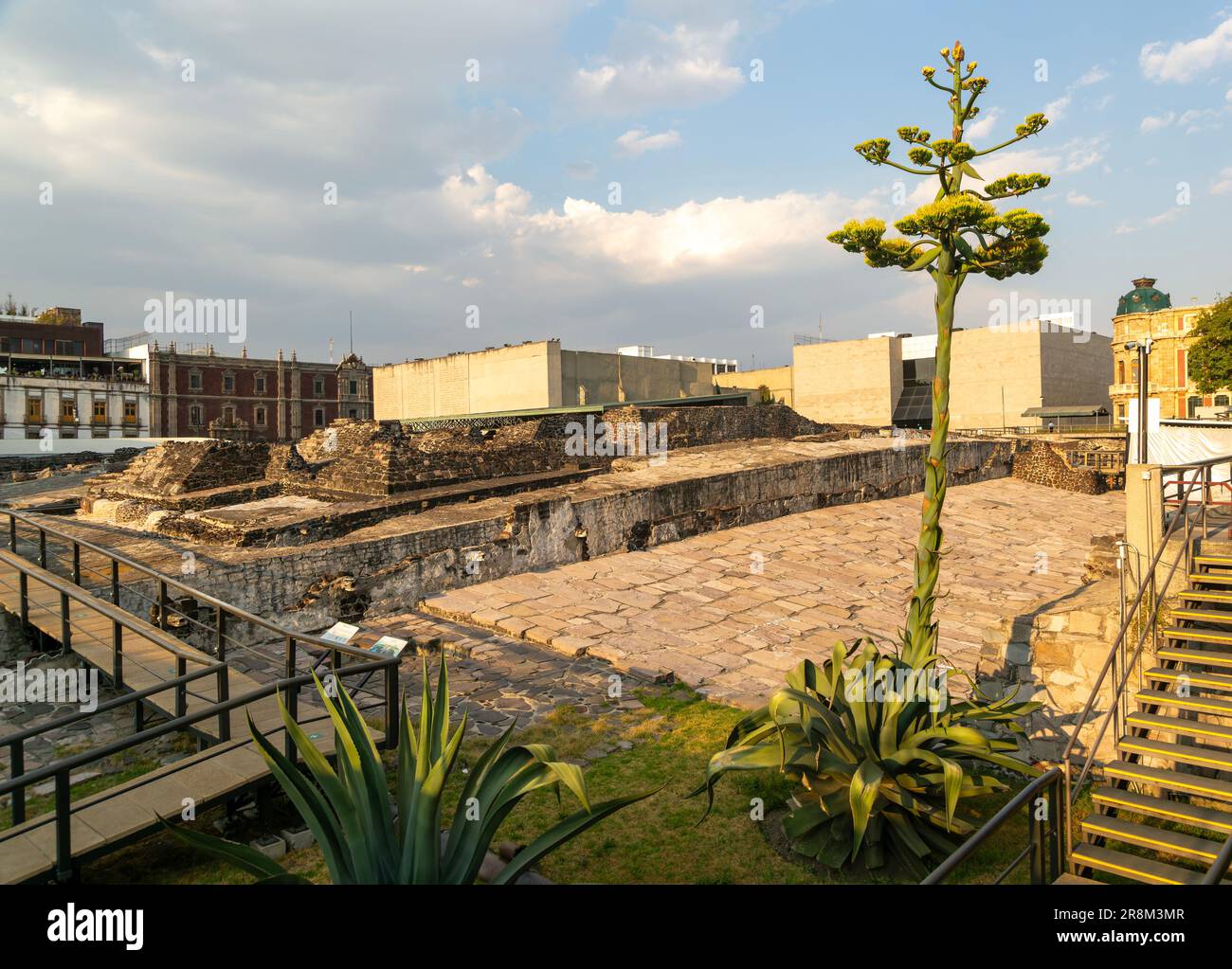 Templo Mayor archaeological site of Aztec capital city of Tenochtitlan ...
