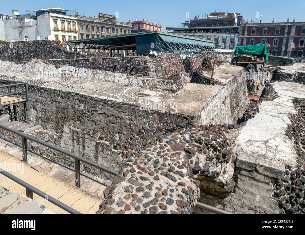 Templo Mayor archaeological site of Aztec capital city of Tenochtitlan ...