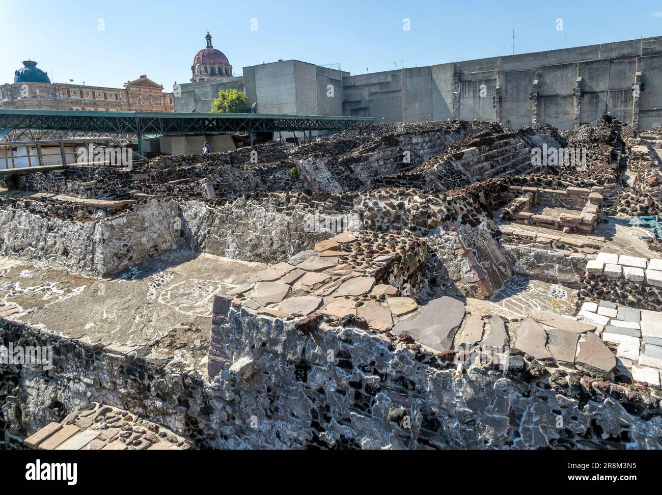 Templo Mayor archaeological site of Aztec capital city of Tenochtitlan ...
