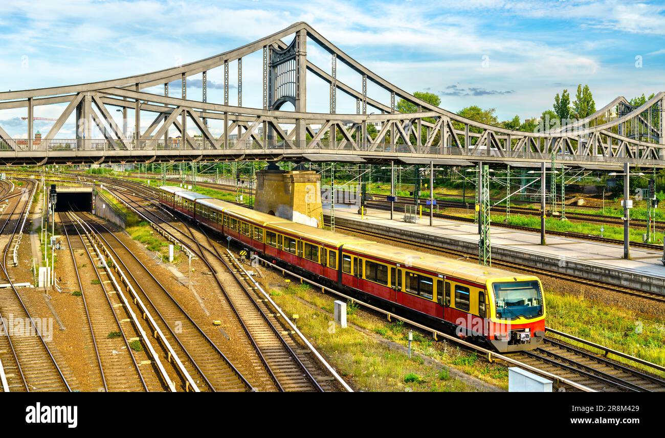 S-Bahn train at Gesundbrunnen station in Berlin, Germany Stock Photo ...