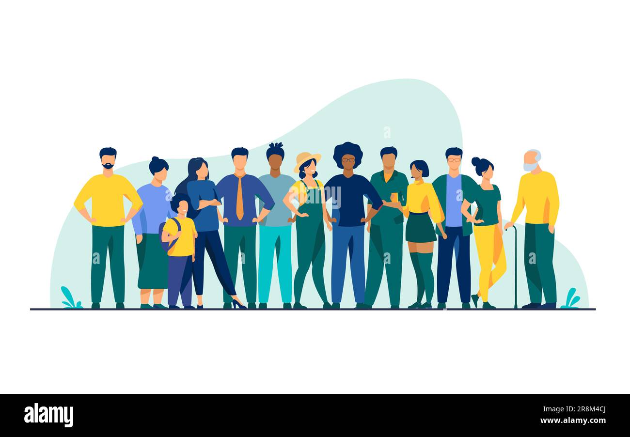 Diverse crowd of people of different ages and races Stock Vector Image ...