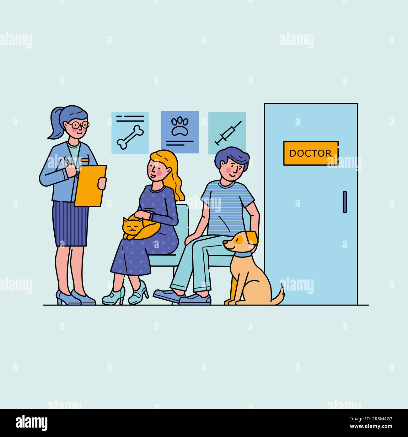 Dog waiting for person Stock Vector Images - Alamy