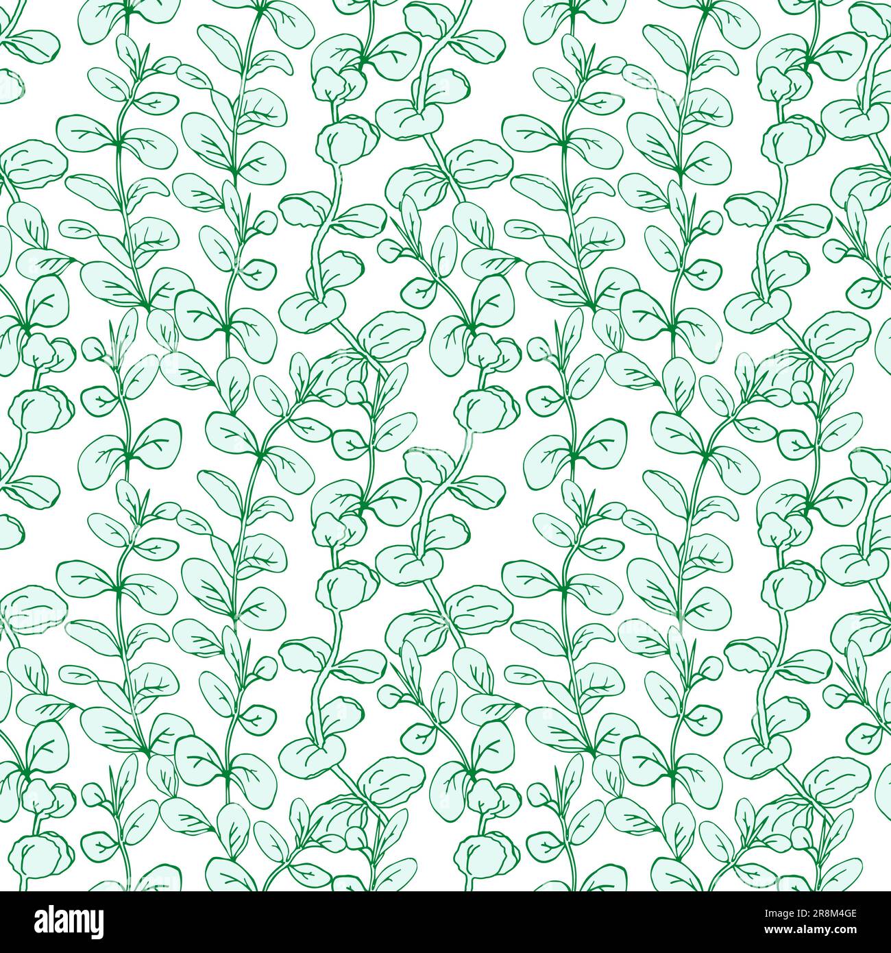 Eucalyptus leaves seamless pattern for surface design, for textile paper or wallpaper, vector ...