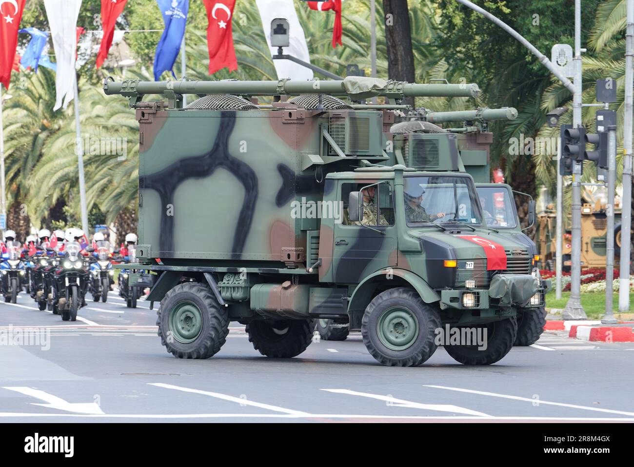 ISTANBUL, TURKIYE - AUGUST 30, 2022: Military vehicles parade in 100th ...