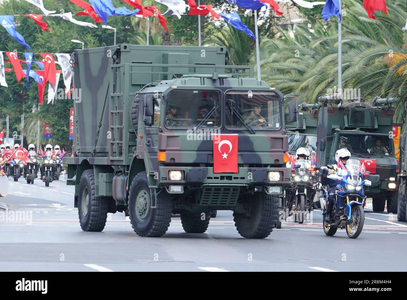 ISTANBUL, TURKIYE - AUGUST 30, 2022: Military vehicles parade in 100th ...