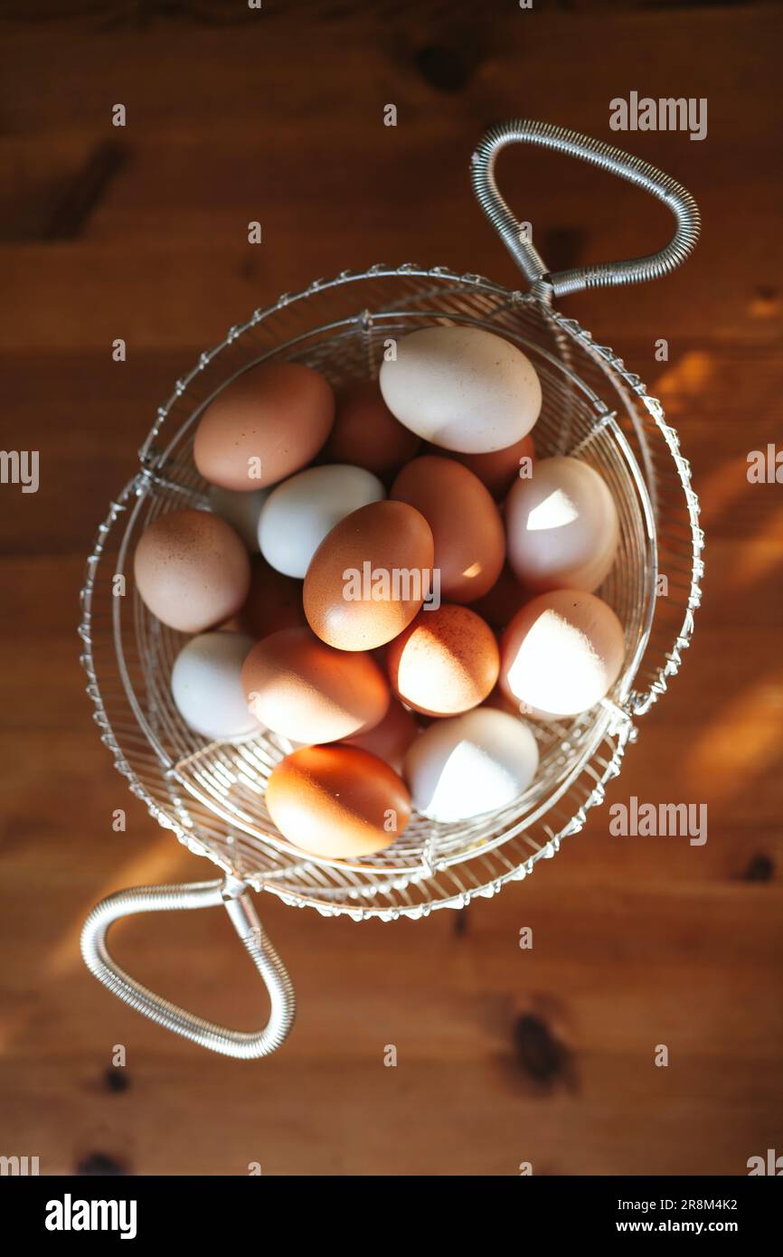 Top view egg basket hi-res stock photography and images - Alamy