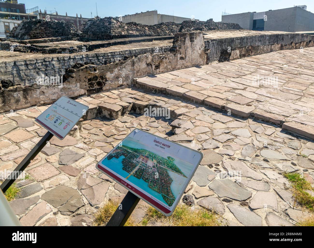 Ruins of the Great Temple, Templo Mayor, Aztec capital city of ...