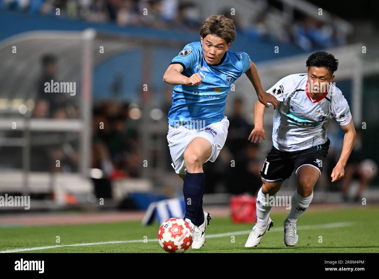 Kanagawa, Japan. 21/06/2023, (L-R) Towa Yamane (Yokohama FC), Sota Kiri (Grulla), June 21, 2023 ...