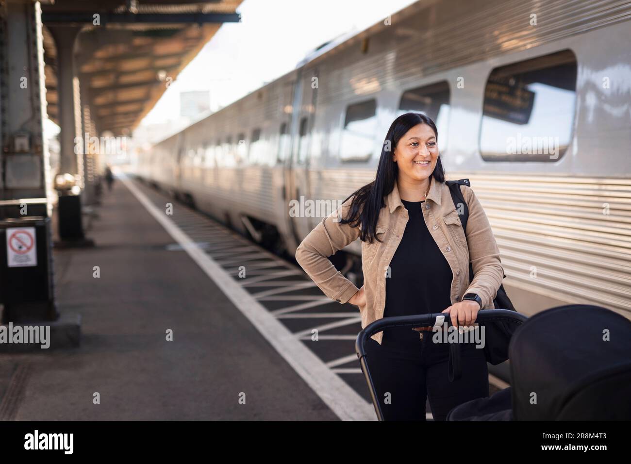 Lady pushing pram hi-res stock photography and images - Alamy