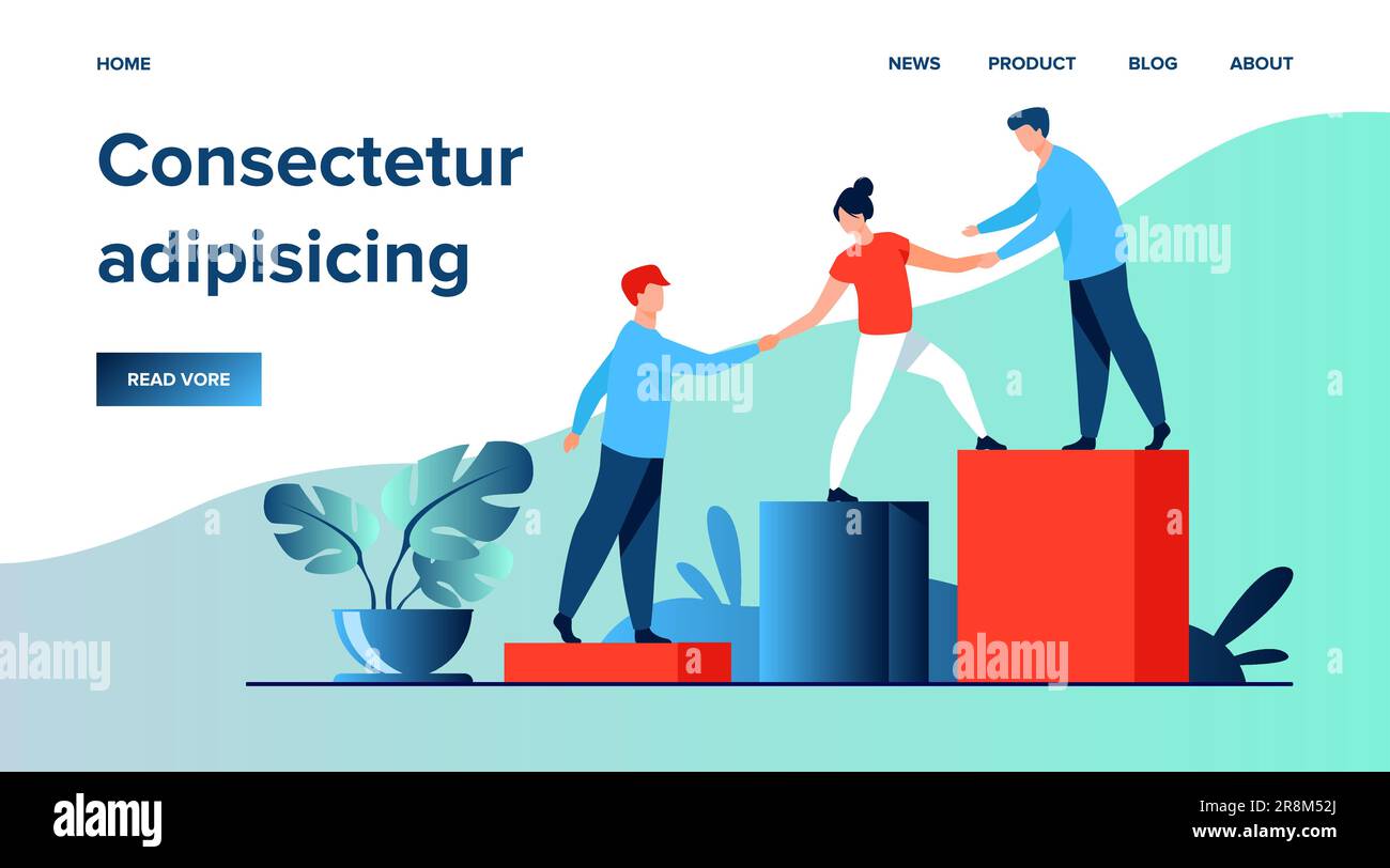 Employees giving hands and helping colleagues to walk upstairs Stock ...