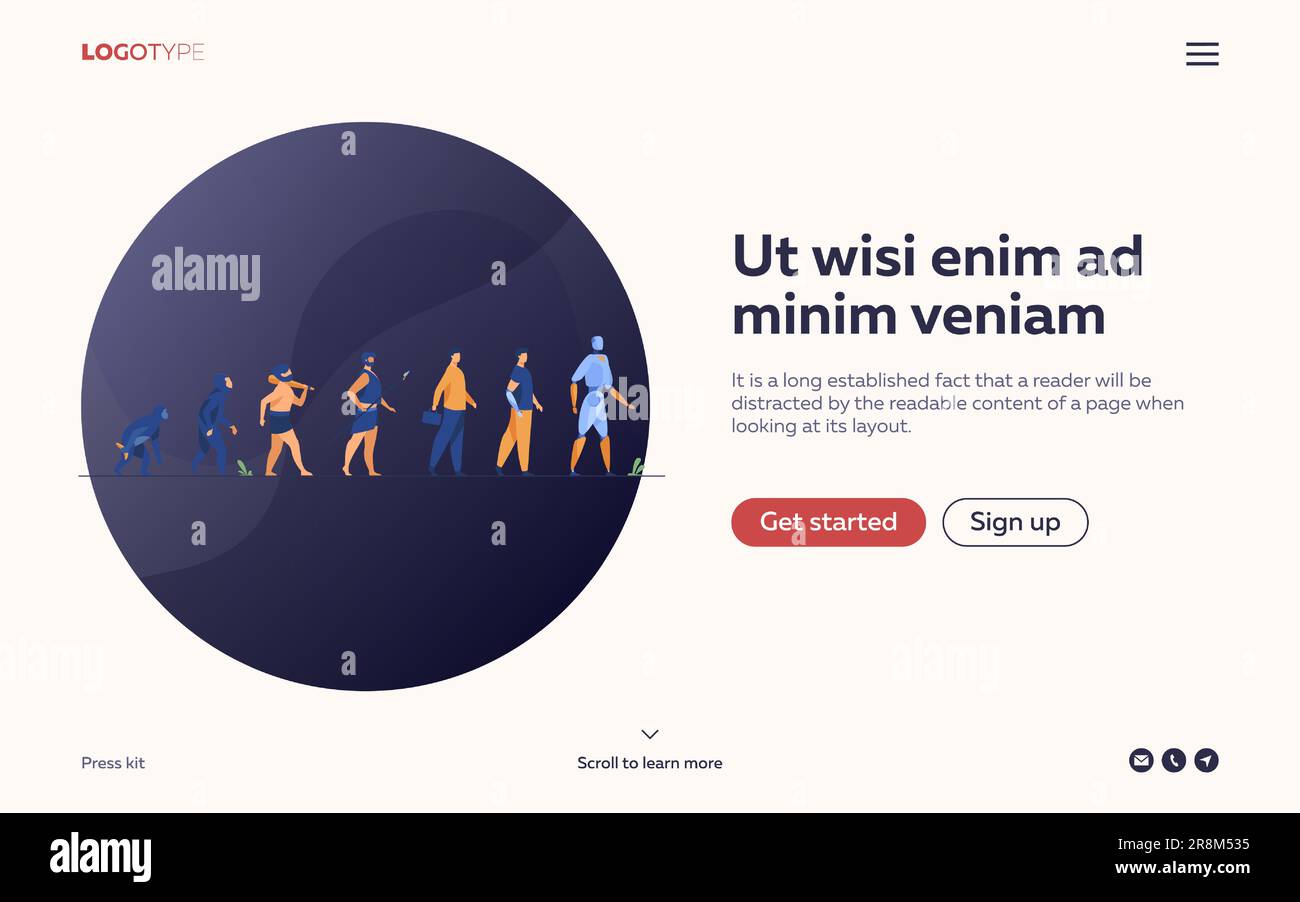 Human evolution from monkey to cyborg Stock Vector Image & Art - Alamy