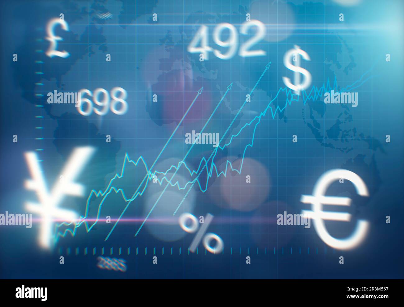 World map and chart representing growth Stock Photo - Alamy