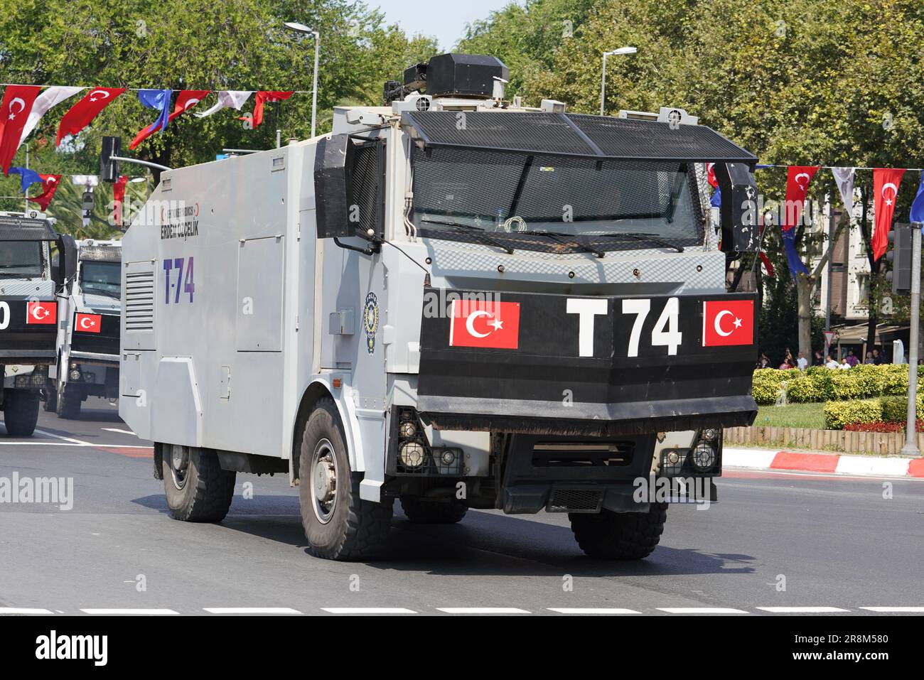 ISTANBUL, TURKIYE - AUGUST 30, 2022: Police vehicle parade during 100th ...