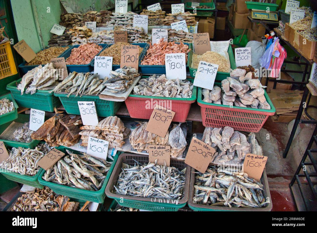 Different types of dried fish for sale in Kandy in central Sri Lanka ...