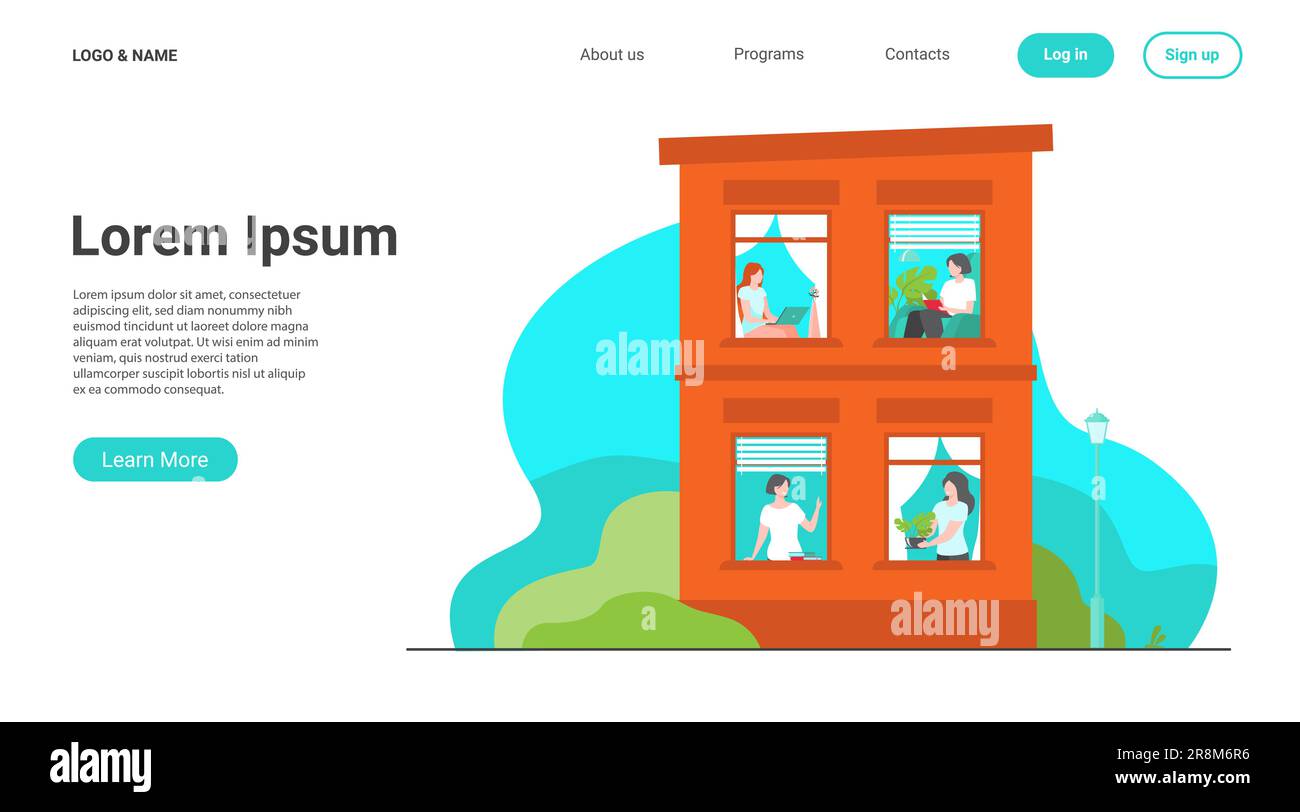 Woman house building inside Cut Out Stock Images & Pictures - Alamy