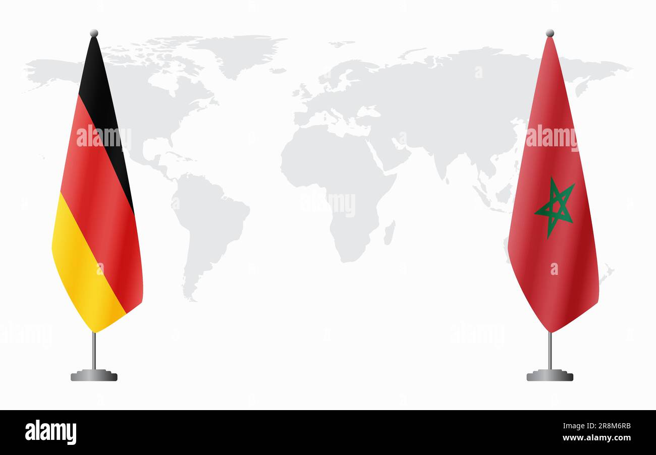 Germany and Morocco flags for official meeting against background of ...