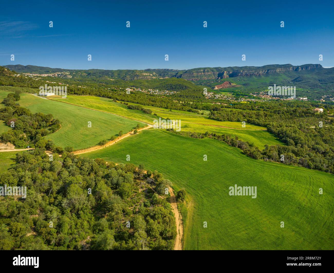 Fields and green rural environments in spring, in Santa Eulàlia de ...
