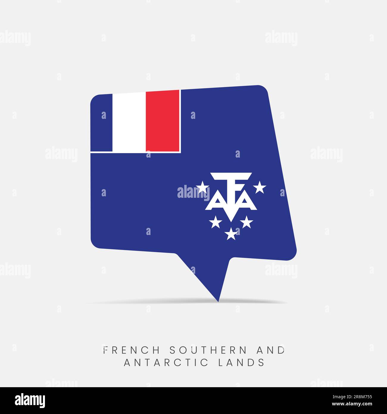 French Southern and Antarctic Lands flag bubble chat icon Stock Vector ...