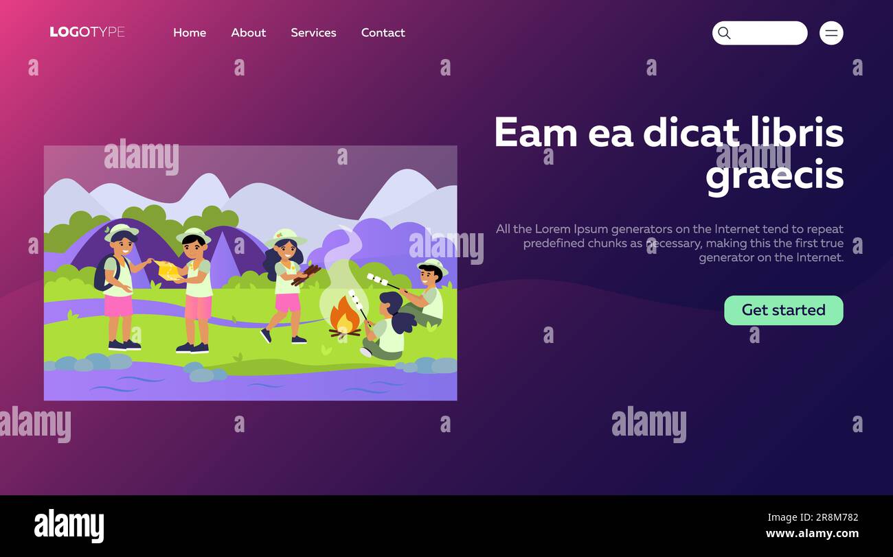 Scouts in camping flat vector illustration Stock Vector Image & Art - Alamy