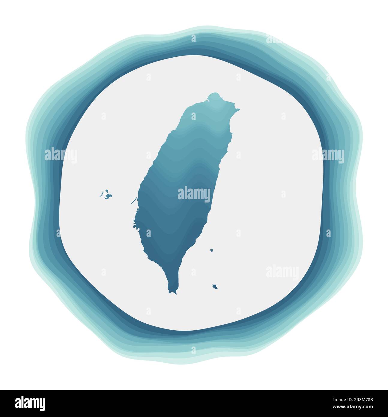 Taiwan logo. Badge of the country. Layered circular sign around Taiwan ...
