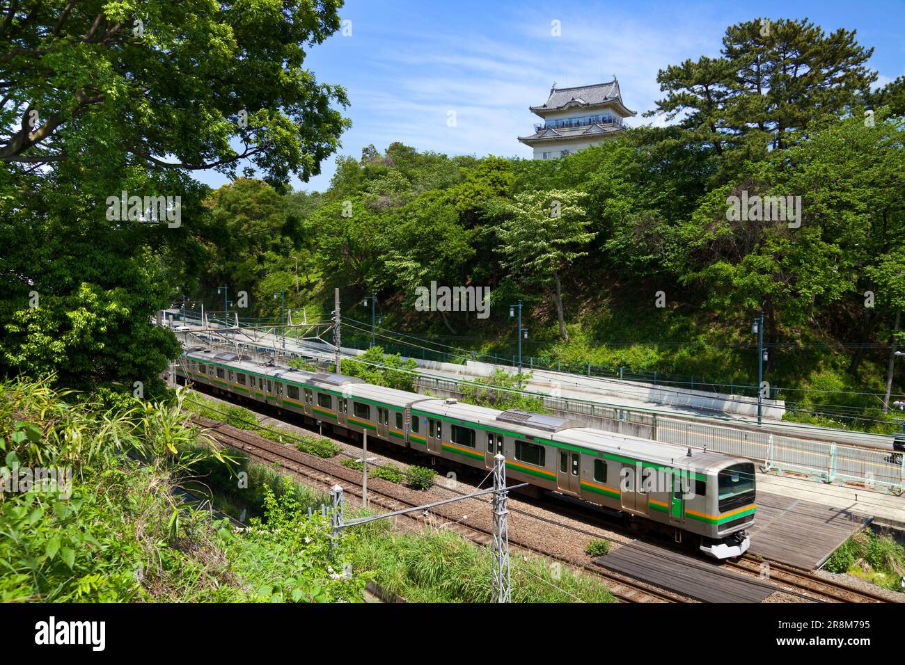Odawara Castle and Tokaido Main Line Stock Photo - Alamy