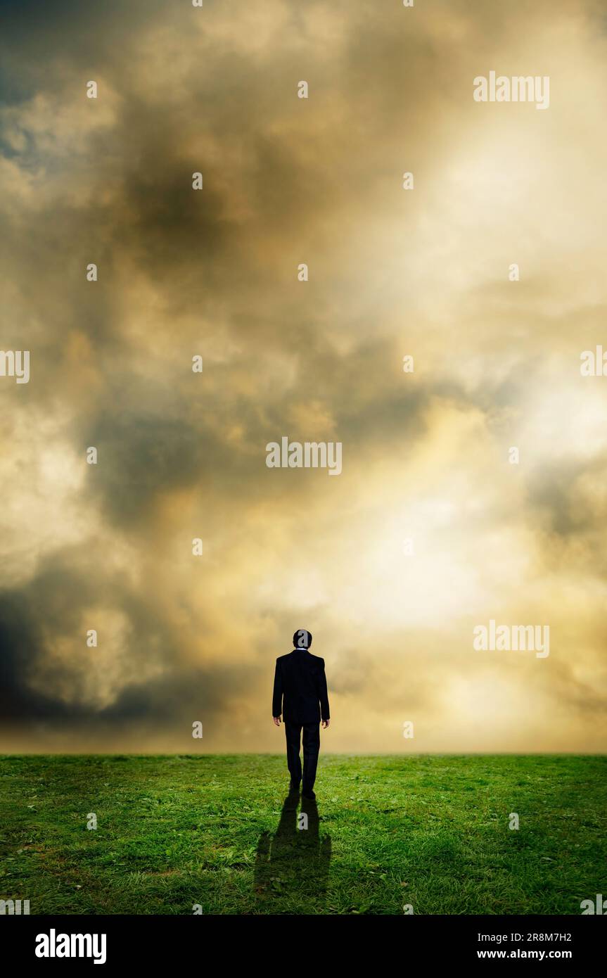 Man walking away suit hi-res stock photography and images - Alamy