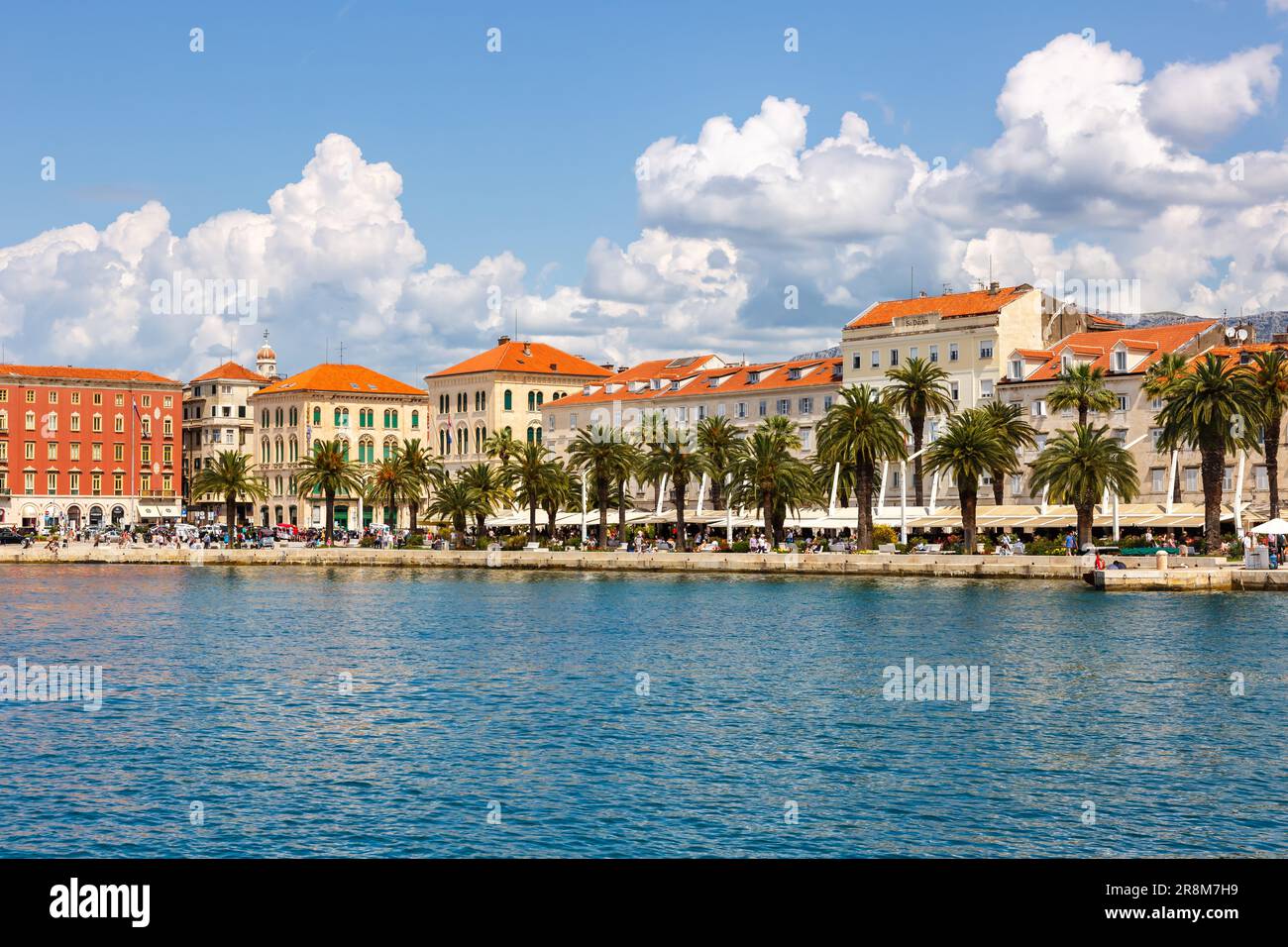 Split old town waterfront at the Mediterranean Sea vacation traveling ...