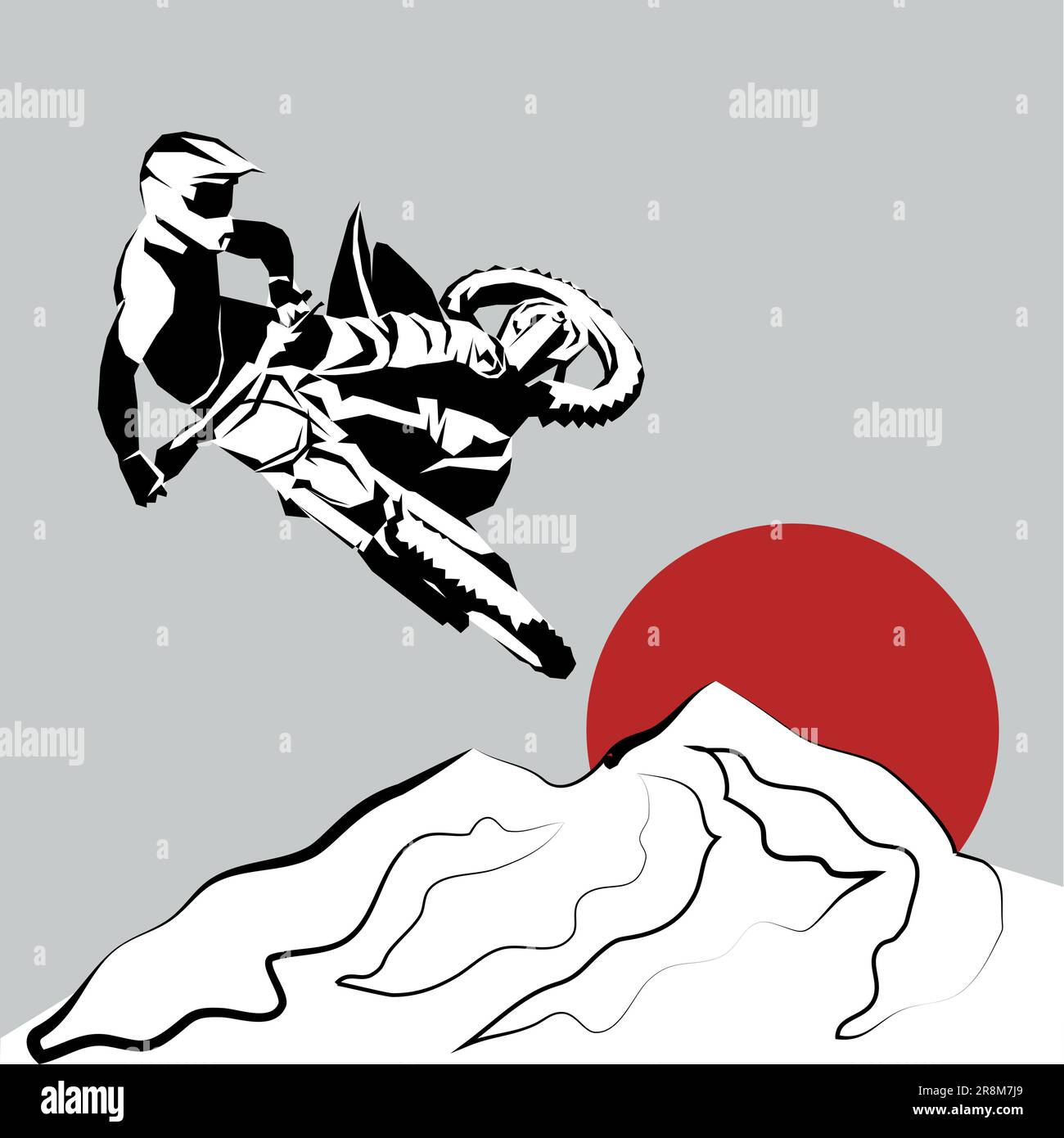 Dirt Bike Whip Silhouette