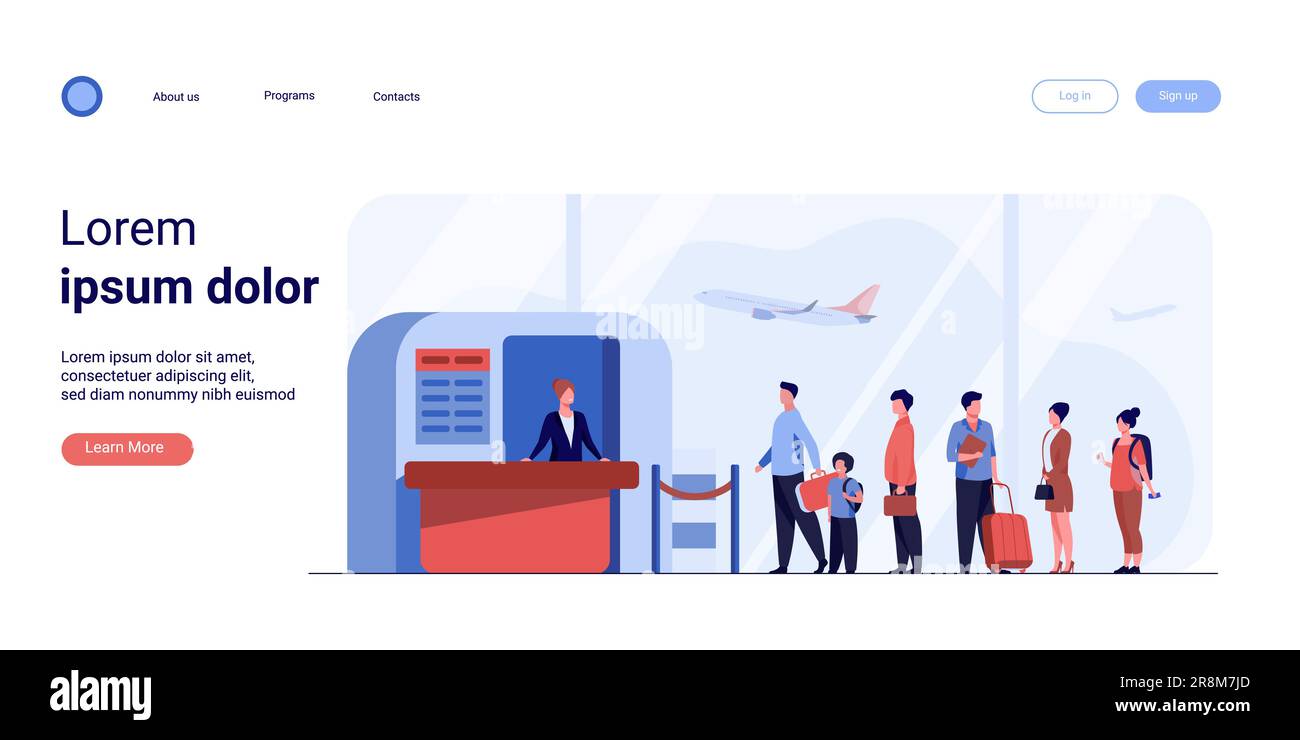 Airport queue vector illustration Stock Vector Image & Art - Alamy