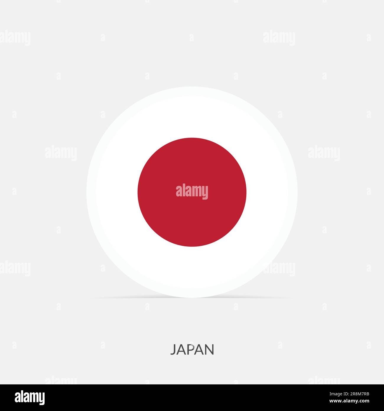 Japan round flag icon with shadow Stock Vector Image & Art - Alamy