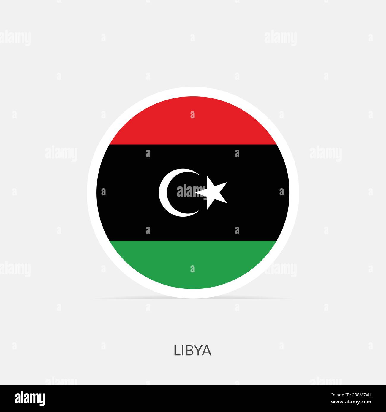 Libya round flag icon with shadow Stock Vector Image & Art - Alamy