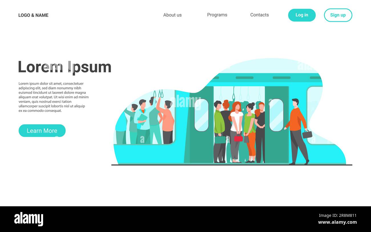 Train crowded Stock Vector Images - Alamy