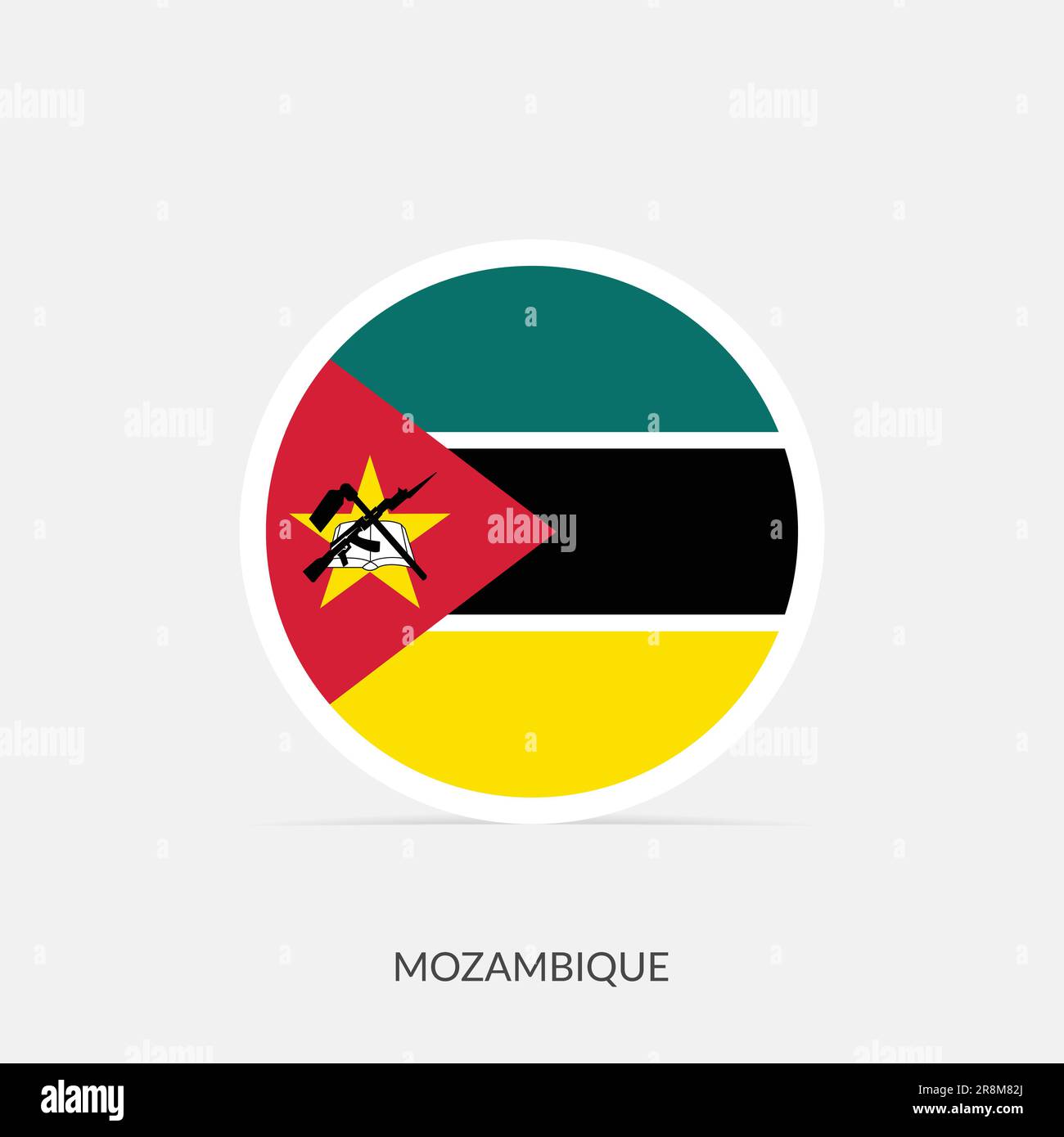Mozambique round flag icon with shadow Stock Vector Image & Art - Alamy