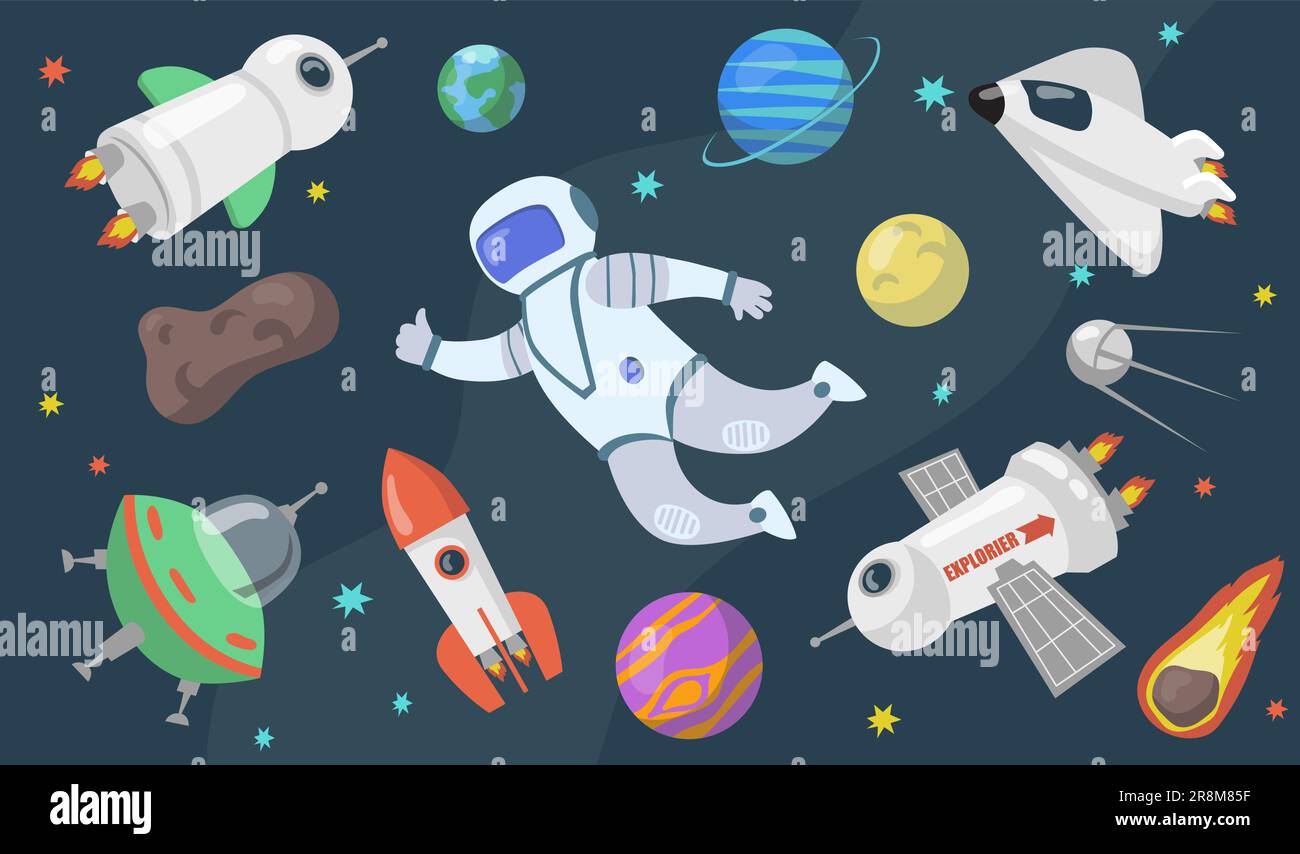 Outer space exploration set Stock Vector Image & Art - Alamy