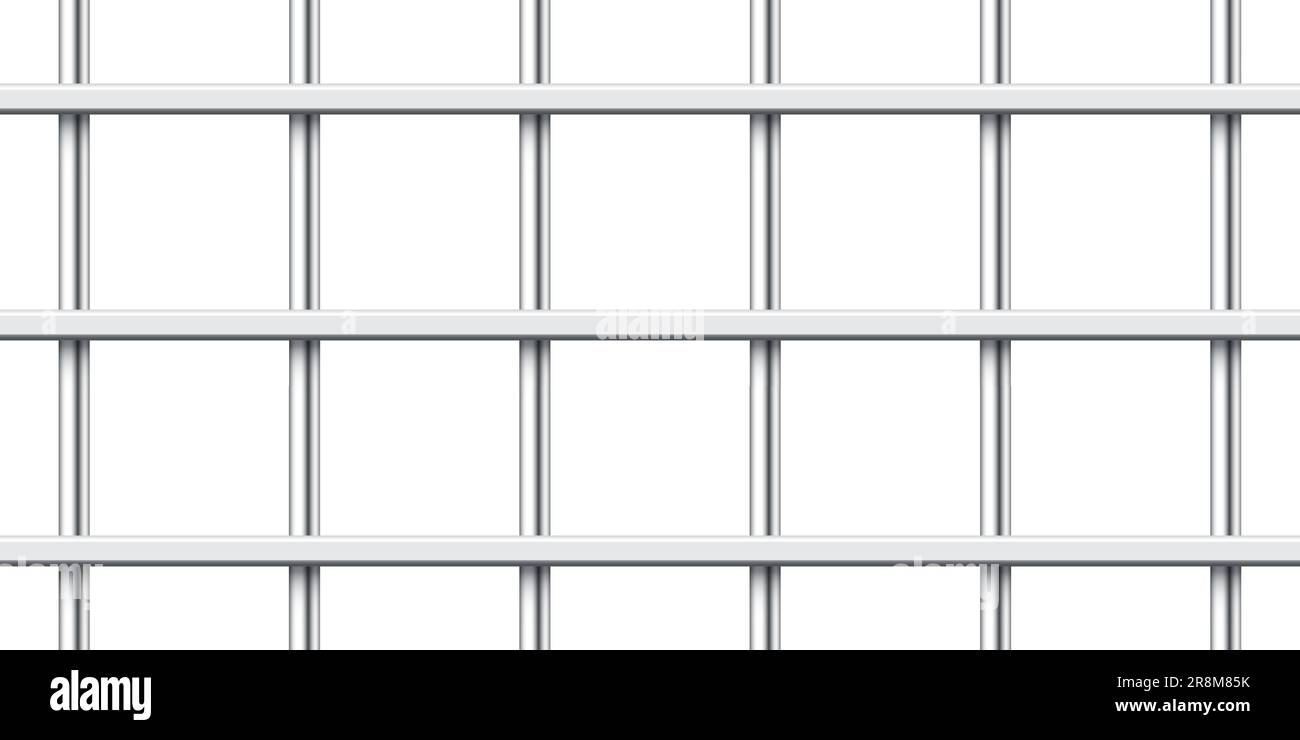 Realistic shiny metal prison bars isolated on white background ...