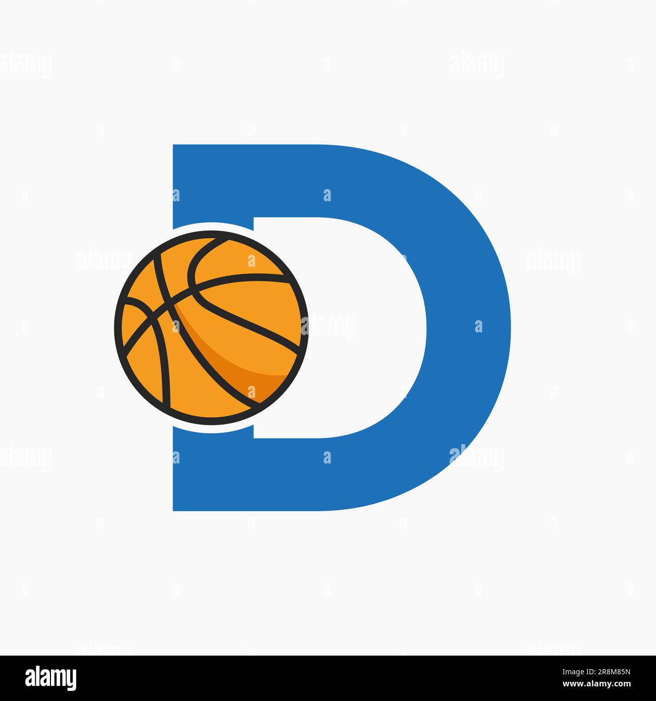 Basketball Logo On Letter D Concept. Basket Club Symbol Vector Template ...
