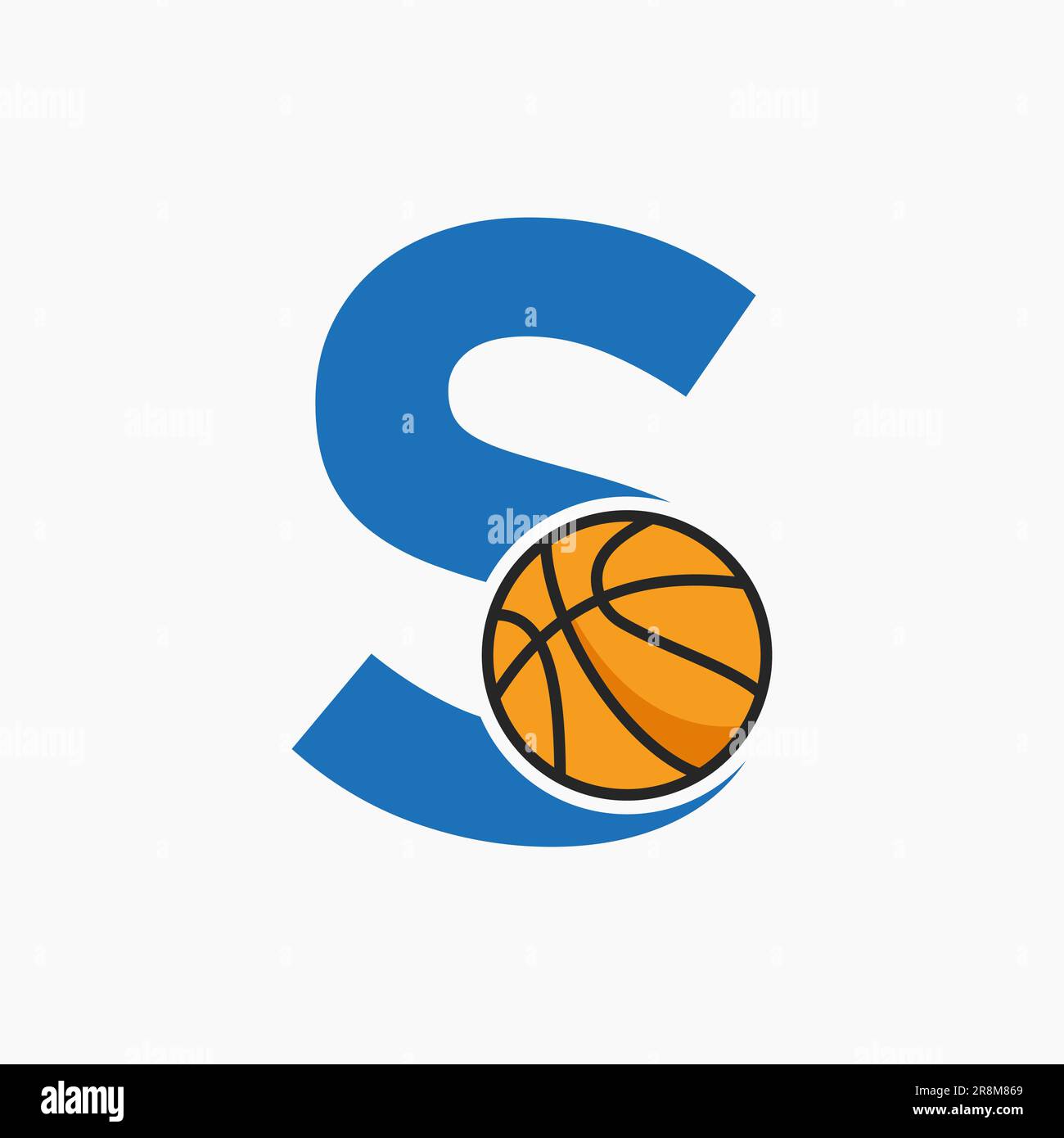 Basketball Logo On Letter S Concept. Basket Club Symbol Vector Template ...