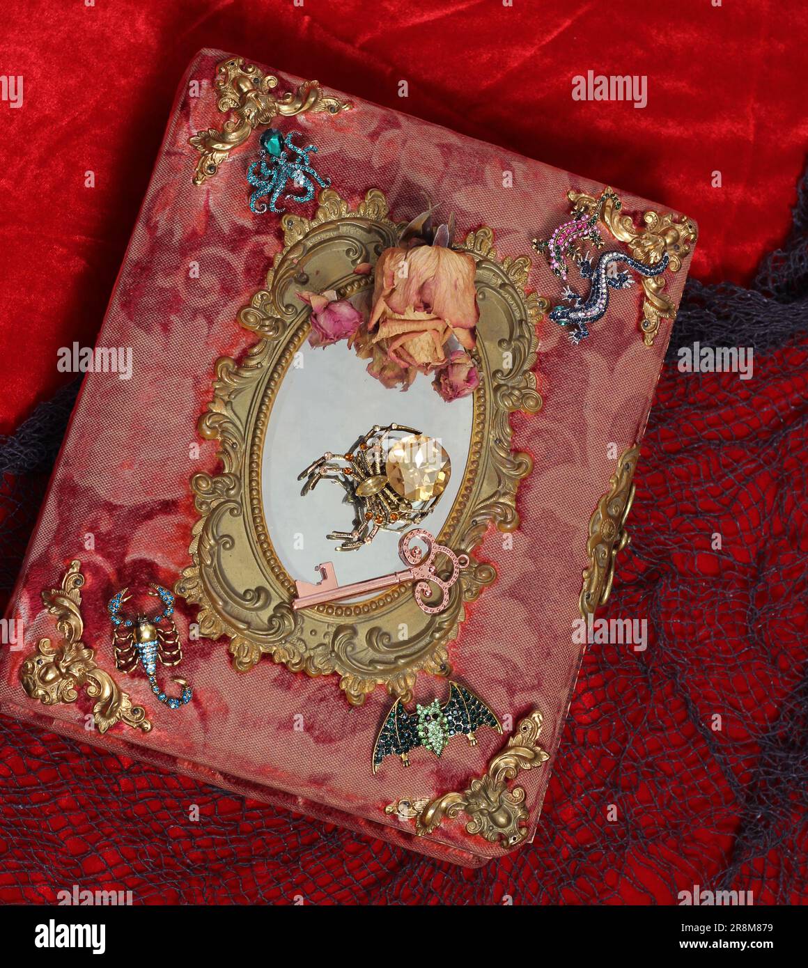 Antique Book With Colorful Gemstones. Fairy Tale Scary Book With ...
