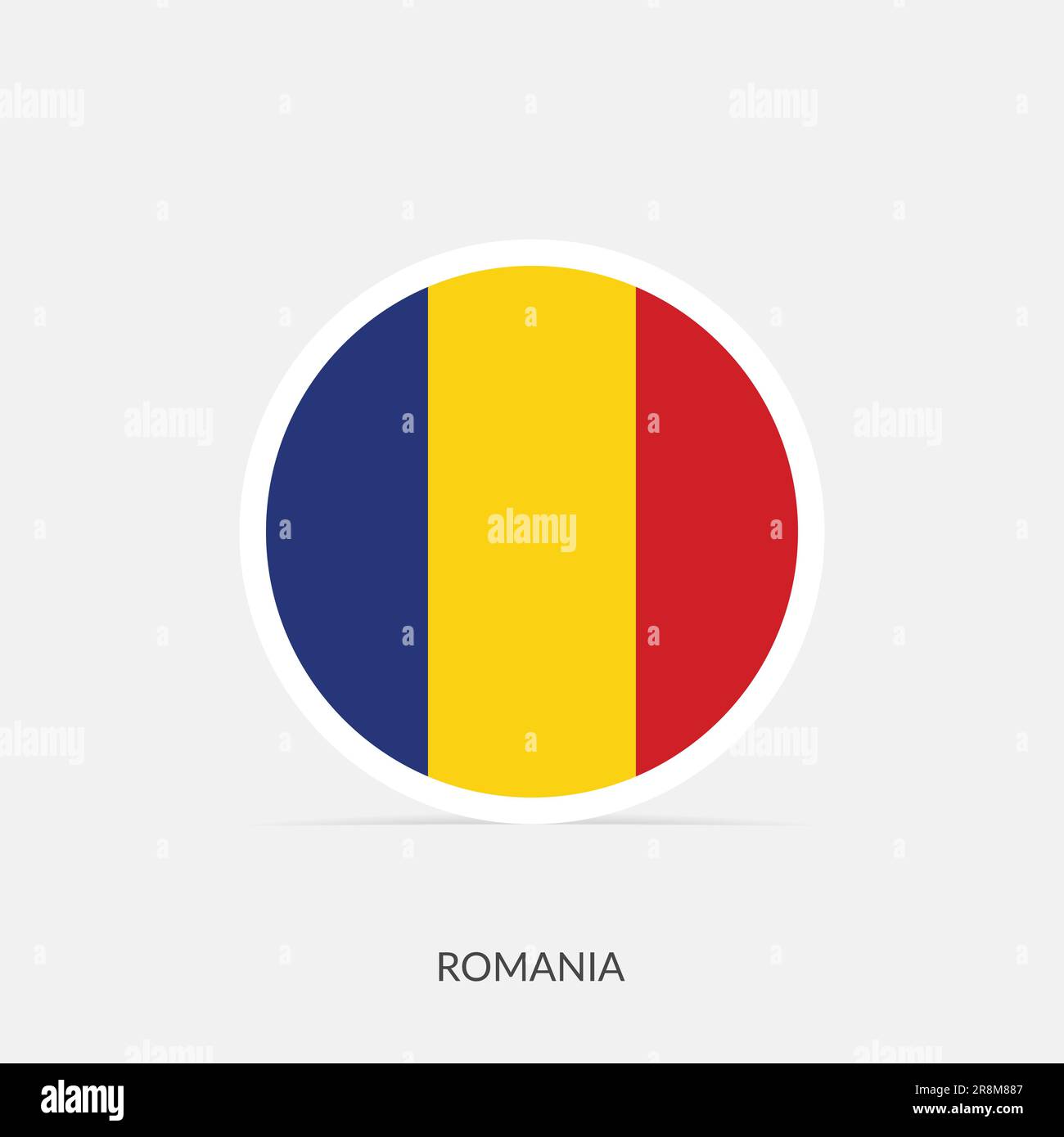 Romania round flag icon with shadow Stock Vector Image & Art - Alamy