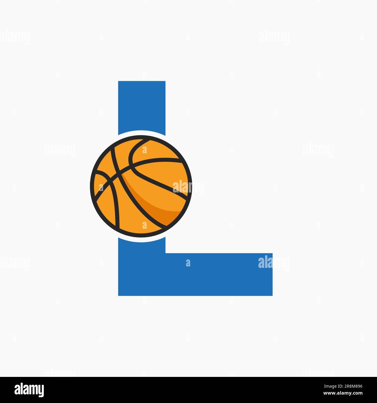Basketball Logo On Letter L Concept. Basket Club Symbol Vector Template ...