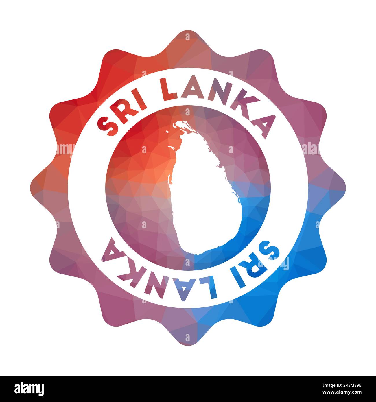Sri Lanka low poly logo. Colorful gradient travel logo of the country ...